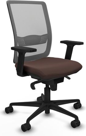 Piqueras y Crespo Haches Drehstuhl mit 2D-Armlehnen, h&ouml;henverstellbare Lendenwirbelst&uuml;tze, ausgestattet mit 5 Positionen und injiziertem Schaumstoff, Grau/Dunkelbraun