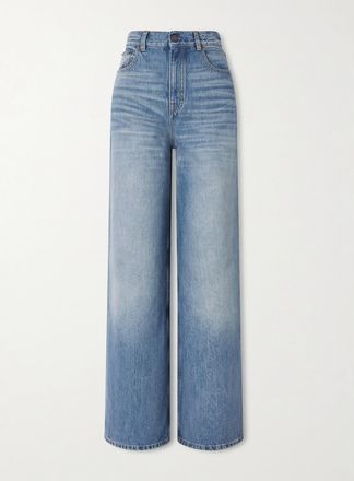 Chlo&eacute; Jean Large Taille Haute En Coton Biologique - Bleu