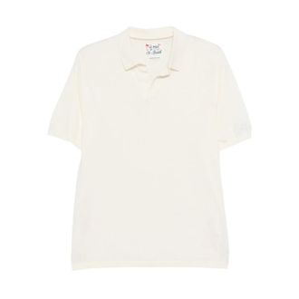 MC2 Saint Barth Homme, Tops, Beige, Taille: S Polo en coton &agrave; col en V