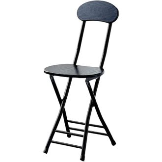 Generic Klappstuhl Camping Verst&auml;rkter Metallrahmen Holzsitz Klappstuhl bis 130 kg klapphocker faltbar regiestuhl f&uuml;r K&uuml;che, Balkon und B&uuml;ro Grau(Black)