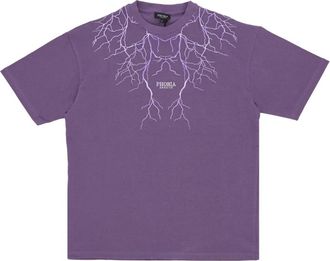 Phobia Archive Homme, Tops, Violet, Taille: XL Embroidery Lightning Tee