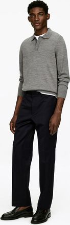 Arket Hose Aus Wolle Und Baumwolle -Blau