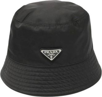 Prada unisex, Pre-owned, Noir, Taille: ONE Size Chapeau en tissu Vintage Pre-owned