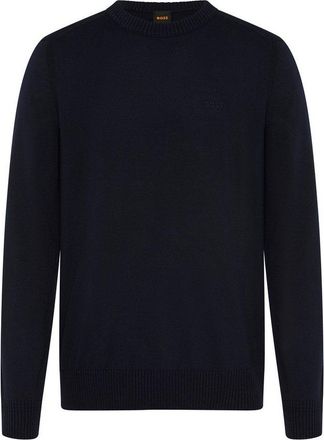 HUGO BOSS Strickpullover Avac mit Schurwolle, Regular Fit, gesticktes Logo