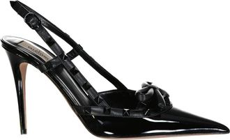 Valentino Garavani Hohe Schuhe - Rockstud Leather Slingback Pumps - Gr. 41 (EU) - in Schwarz - f&uuml;r Damen