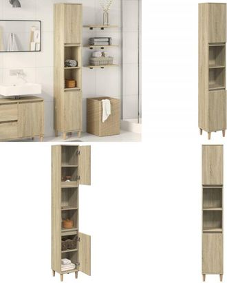 vidaXL Badschrank Sonoma-Eiche 30x30x190 cm Holzwerkstoff - Vidaxl
