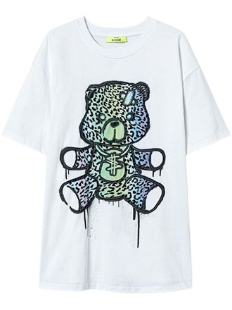 Twin-Set x Myfo t-shirt &agrave; imprim&eacute; ourson - Blanc