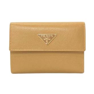 Prada Portefeuille Pre-owned &agrave; trois volets - Femme - Pre-owned - Beige - Taille: ONE Size