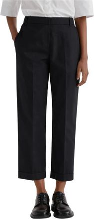 Meimeij Femme, Pantalons, Noir, Taille: 42 FR Pantalon droit avec poches et taille &eacute;lastiqu&eacute;e