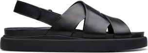 Clarks Femme Aristella Sun Sandale, Black Leather, 39 EU