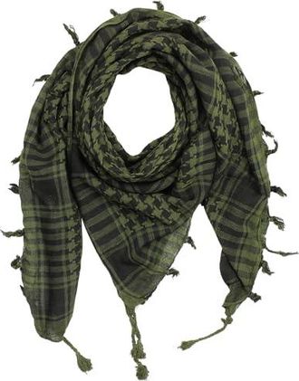 Freak Scene Kufiya - simplement tiss&eacute; toile vert-vert olive - noir - 100 x 100 cm - Shemagh - foulard Arafat palestinien - keffieh en coton