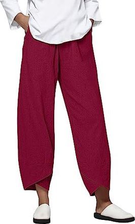 Generic Pantalon de surv&ecirc;tement &agrave; jambes larges pour femme - Pantalon cargo &agrave; jambes fusel&eacute;es - Pantalon de surv&ecirc;tement avec cordon de serrage - Taille &eacute;lasti