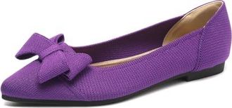 Generic Chaussures de danse latine pour femme - Chaussures plates &agrave; enfiler pour femme - Confortables et &eacute;l&eacute;gantes - Avec noeud - Bleu - Pointure 38 - Confort