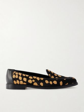 Manolo Blahnik Maxy Loafers Aus Kalbshaar Mit Leopardenprint Und Lederbes&auml;tzen - Animal-Print
