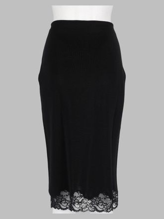 Balmain Lace-Trimmed Viscose Midi Skirt - Black