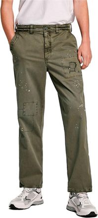 Pepe Jeans London Herren Relaxed Distressed Pants-N Hose, Grün (Leaf Green), 36 W