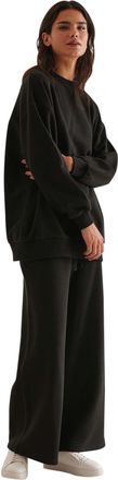 NA-KD Damen Organic Oversized Sweatshirt, Schwarz, XXS