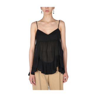 Alexander McQueen Halbtransparentes Top - - Tops - Damen - Schwarzk - M