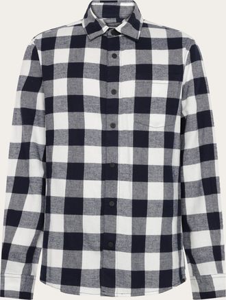 Knowledge Cotton Apparel Herren vegan Hemd Flanell Kariert Blau