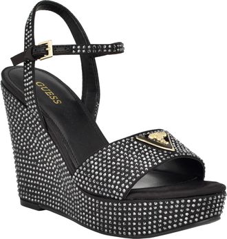 Guess Damen Hippa Sandale mit Absatz, Schwarz 001, 38.5 EU