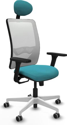 Piqueras y Crespo Atmungsaktiver B&uuml;rostuhl Zulema mit 3D-Armen, h&ouml;henverstellbarer Lendenwirbelst&uuml;tze und festem Kopfteil, ausgestattet mit Sincro 3-Positionen und Schn