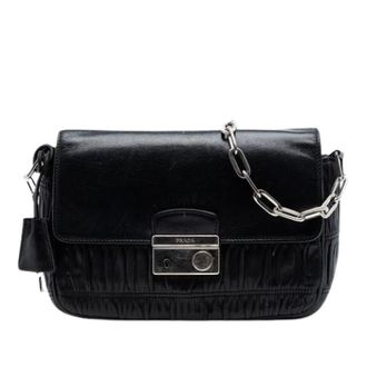 Prada Sac bandouli&egrave;re en cuir Nappa Pre-owned - Femme - Pre-owned - Noir - Taille: ONE Size