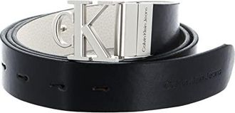 Calvin Klein Jeans Round Mono Plaque REV Belt 30MM K60K610111 Ceintures, Beige (Black/Egshell), 130 Femme