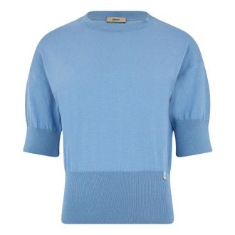 Herno Fein gestricktes Baumwoll-Top - - Knitwear - Damen - Blau - S