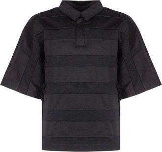 Nine In The Morning Homme, Tops, Noir, Taille: S T-shirt &agrave; col polo &agrave; empi&egrave;cements et bords effiloch&eacute;s
