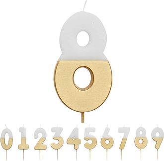 Talking Tables Wei&szlig; und Gold Nummer 6 Kerze f&uuml;r Kuchen | Pr&auml;mie-Qualit&auml;t Kuchendekoration | F&uuml;r Kinder, Erwachsene, 16., 60. Geburtstag, Jubil&auml;um, Meilenstein