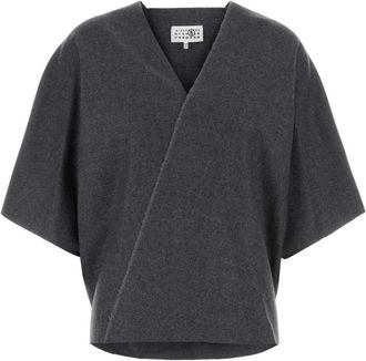 Maison Margiela Femme, Blouses et Chemises, Gris, Taille: 40 FR Asymmetric V-Neck Top