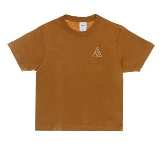HUF Huf, Femme, Tops, Orange, Taille: 36 FR Tee Relax Triangle Brod&eacute; Orange Br&ucirc;l&eacute;