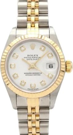 Rolex Montre Pre-owned Datejust en acier inoxydable et or jaune - Femme - Pre-owned - Blanc - Taille: ONE Size