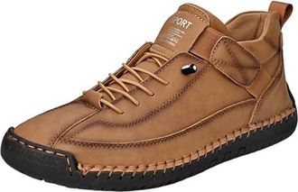 Generic Baskets orthopédiques confortables, faites à la main en cuir doux et confortable avec soutien de la voûte plantaire, jaune/marron, 39 1/3 EU