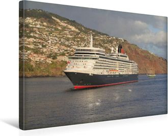 Calvendo Premium Textil-Leinwand 45 x 30 cm Quer-Format Queen Victoria beim Einlaufen in Funchal | Wandbild, HD-Bild auf Keilrahmen, Fertigbild auf hochwertige