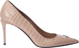 Philipp Plein Femme, Chaussures, Beige, Taille: 39 EU Cocco Print Decolette Mid Heels Hexagon 9