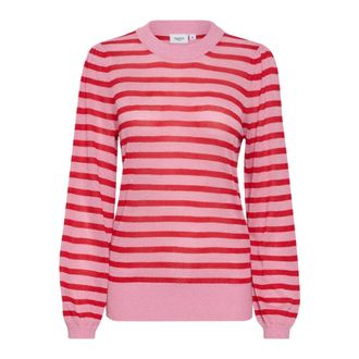 Saint Tropez Schimmernder Pink Frosting Pullover - - Knitwear - Damen - Rot - L