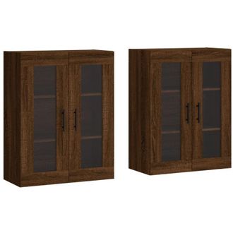 vidaXL Wandschr&auml;nke 2 Stk. Braun Eichen-Optik Holzwerkstoff - Vidaxl