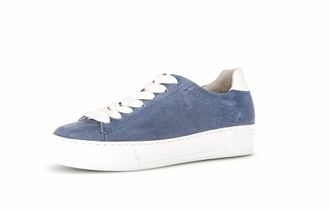 Gabor Damen Low-Top Sneaker, Frauen Halbschuhe,Leichte Mehrweite (G),Turnschuhe,Laufschuhe,schnürschuhe,schnürer,Heaven/Weiss,38.5 EU / 5.5 UK