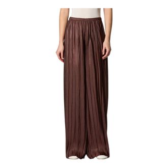 Roberto Collina Plissierte Hose in Kakao - - Trousers - Damen - Braun - S