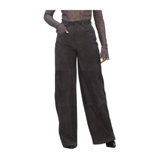 Ibana Leather Hosen - - Trousers - Damen - Grau - M