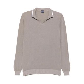 Fedeli Homme, Pulls, Beige, Taille: XL Maille &agrave; Col V