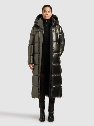 Khujo Steppmantel KHUJO RUBINA2 SHINY, Damen, Gr. XL, mud braun, 100% Polyester, unifarben, eingesetzt elastischer Bund mit Windstopper, M&auml;ntel Steppmantel,