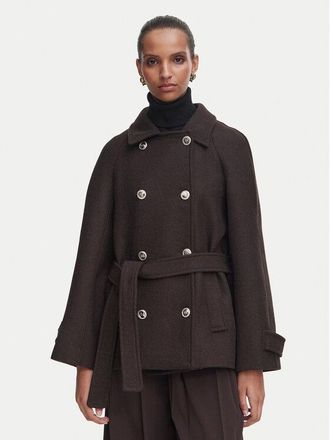 Rinascimento Rinascimento Wollmantel CFC0131098003 Dunkelbraun Regular Fit