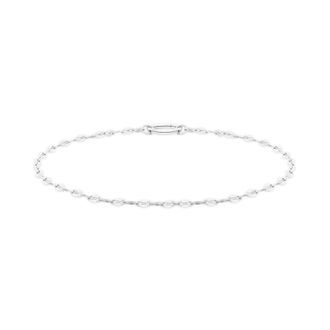 Tamaris Anklet - Elegantes Fu&szlig;kettchen aus poliertem Edelstahl - Silber - Lip Chain verstellbar bis 25 cm - wasserfest & hautfreundlich