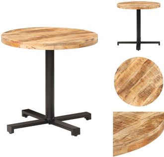 vidaXL Bistrotisch Rund Ø80x75 cm Raues Mangoholz - Esstisch - Bistrotisch - Runder Tisch - Mangoholz Tisch - Outdoor Tisch