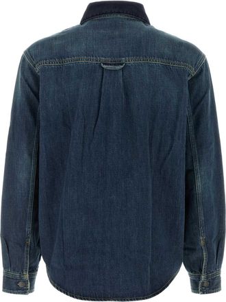Carhartt Work in Progress Mens Denim Oakland Shirt Jacket Blue Exterior: Cotton Felpe Sweater