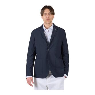 AT.P. CO Blaue Stretch-Stoff Herrenjacke - - Jackets - Herren - Blau - L