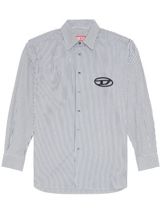 Diesel chemise &agrave; logo brod&eacute; - Noir