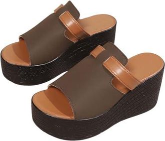 Generic Cocila Sandales Femmes &eacute;T&eacute; De Plage &agrave; Semelle &eacute;Paisse Pour Femmes, Pantoufles D&eacute;Contract&eacute;Es Creuses, Chaussures &eacute;Paisse, Sandales Femmes Talons Pieds 